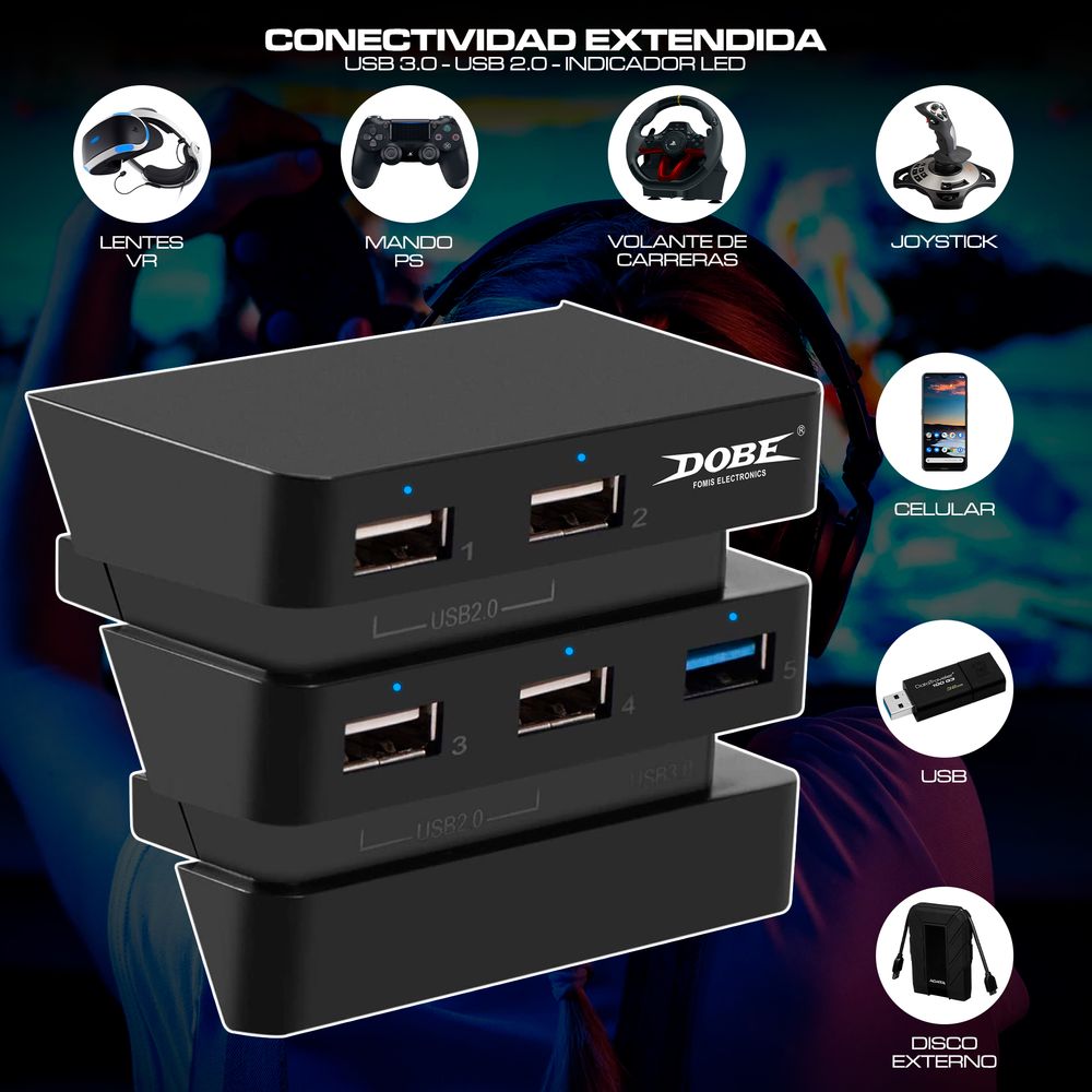 Hub Usb para Playstation 4 Pro Extension Usb - Promart