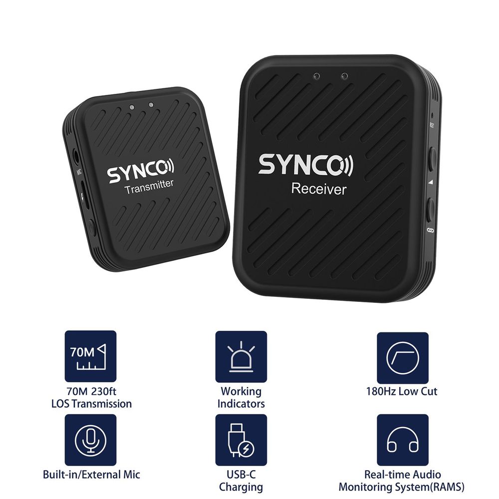 Sistema de micrófono inalámbrico SYNCO D10911 Negro - Promart