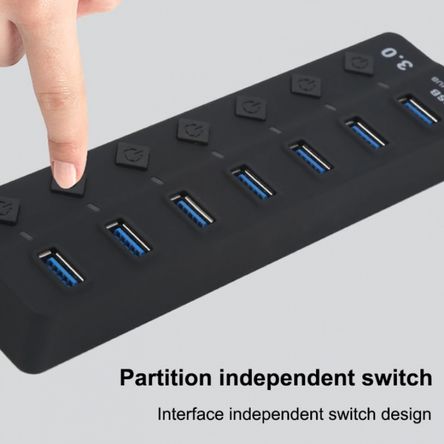 Hub Usb 3.0 de 7 Puertos con Interruptor individual 5Gbps - Promart