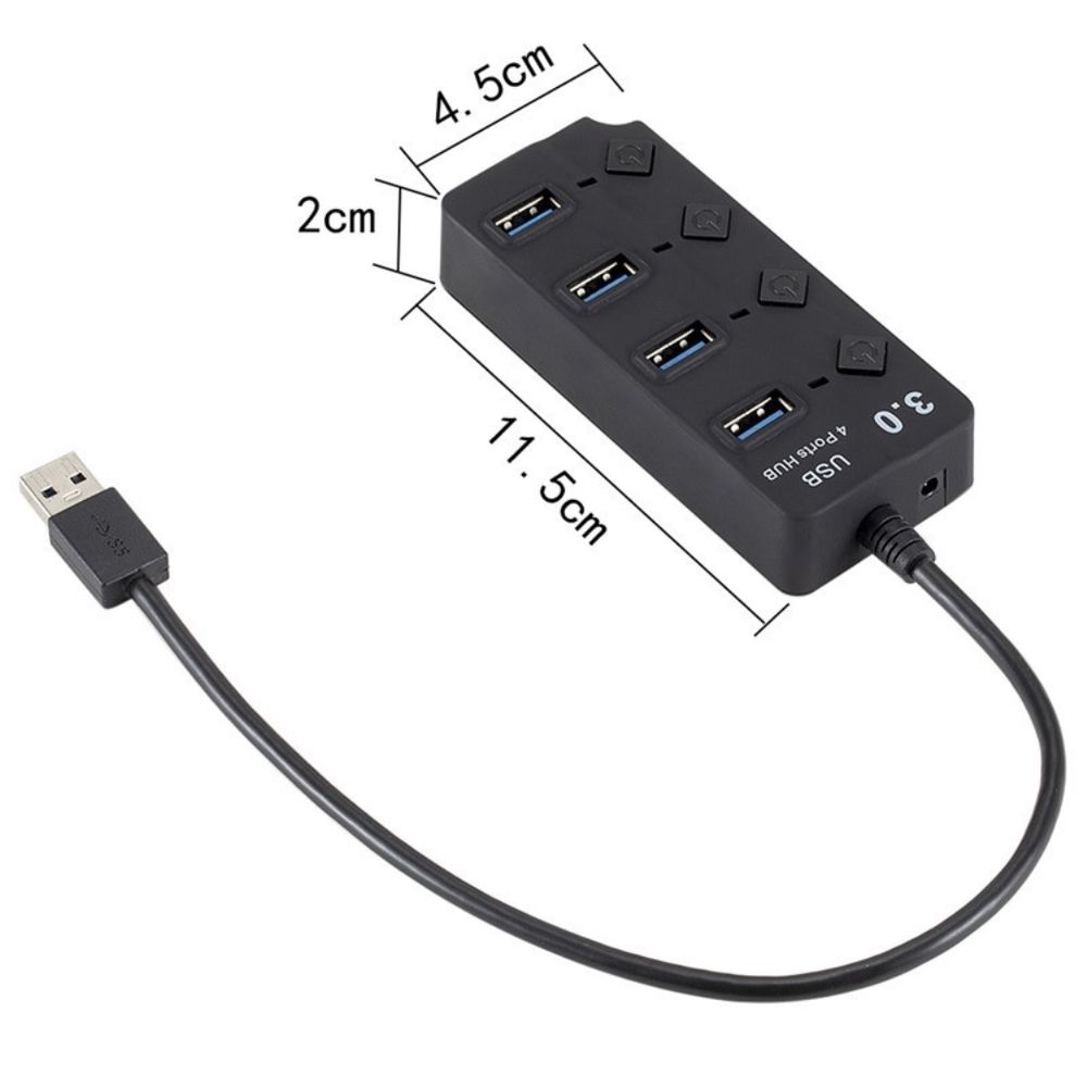 Hub Usb 3.0 de 4 Puertos con Interruptor individual 5Gbps - Promart