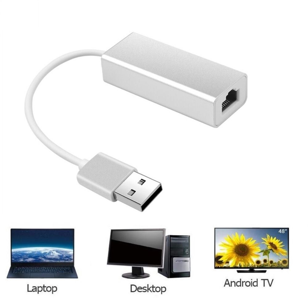 Adaptador de Red Tipo USB a Rj45 100Mbps para Windows Mac - ALUMINIO ...