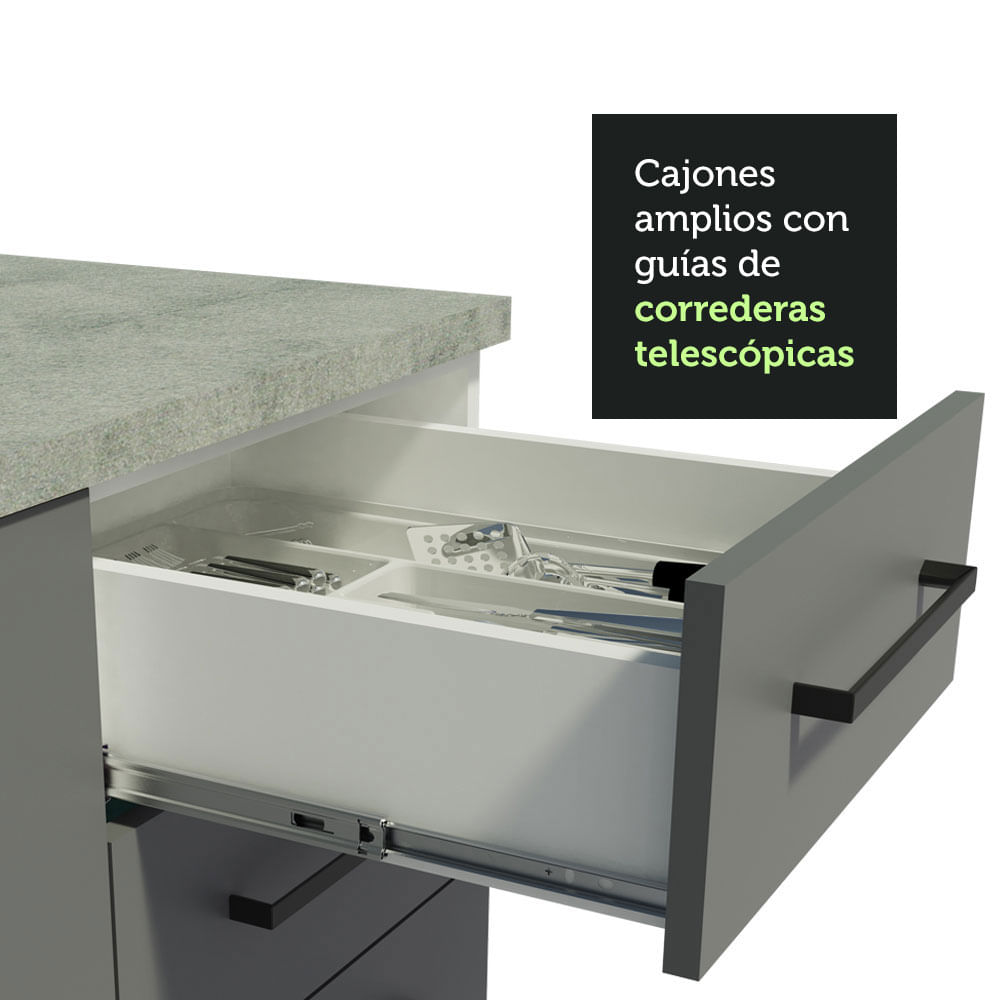 Mueble De Cocina Alacena Madesa Agata Con Tablero 270 Cm Gris - Promart