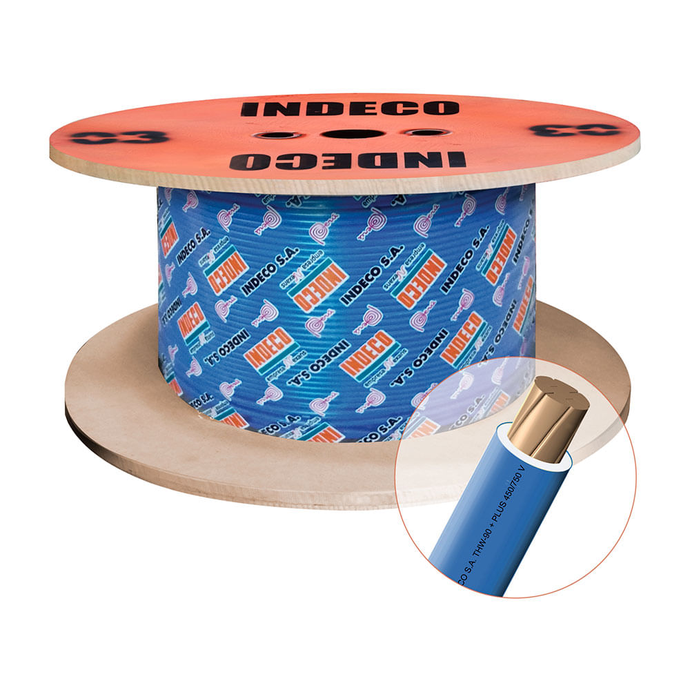 Carrete Cable Thw 12 Awg Azul - Venta por metro lineal Indeco - Promart