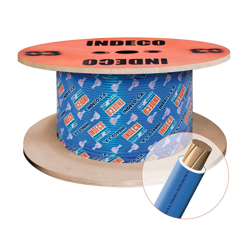 Carrete Cable Thw 14 Awg Azul - Venta por metro lineal Indeco - Promart