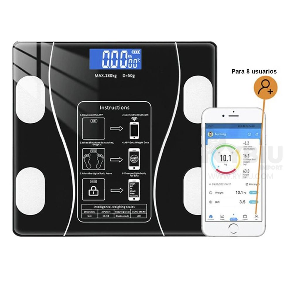Balanza Inteligente Bluetooth Negro - Promart
