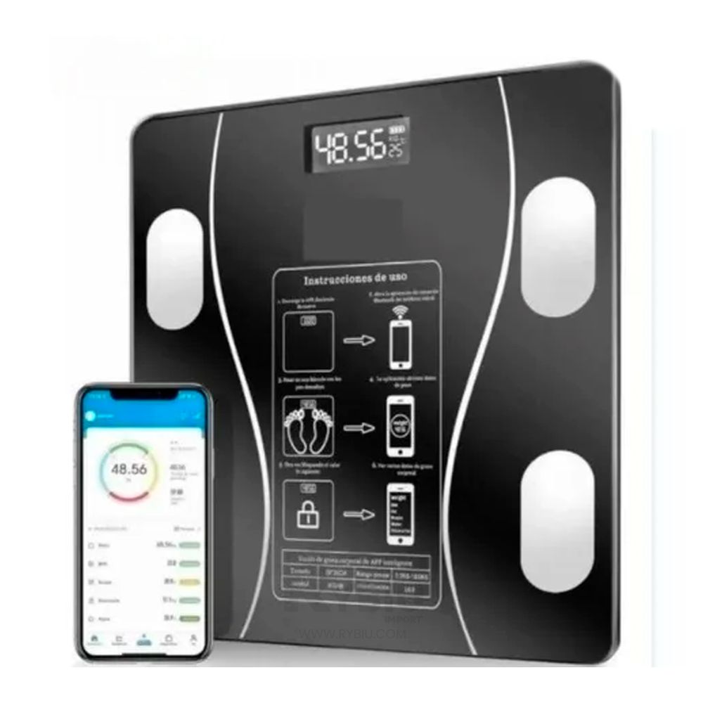 Balanza Digital Intelig Bluetooth +2 Pilas AAA Negro - Promart