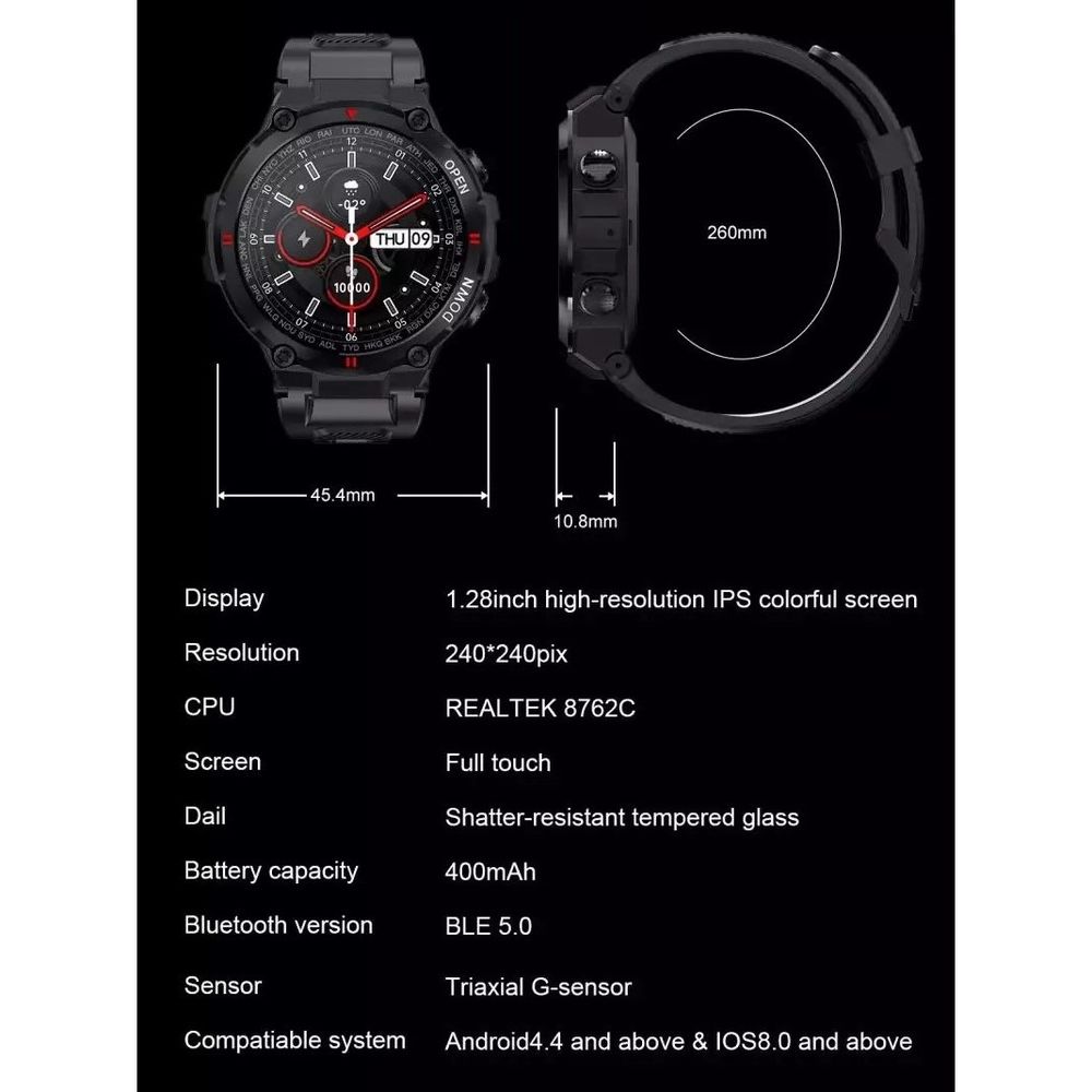 Smartwatch Spovan K22 Monitor Salud Control Música - Promart