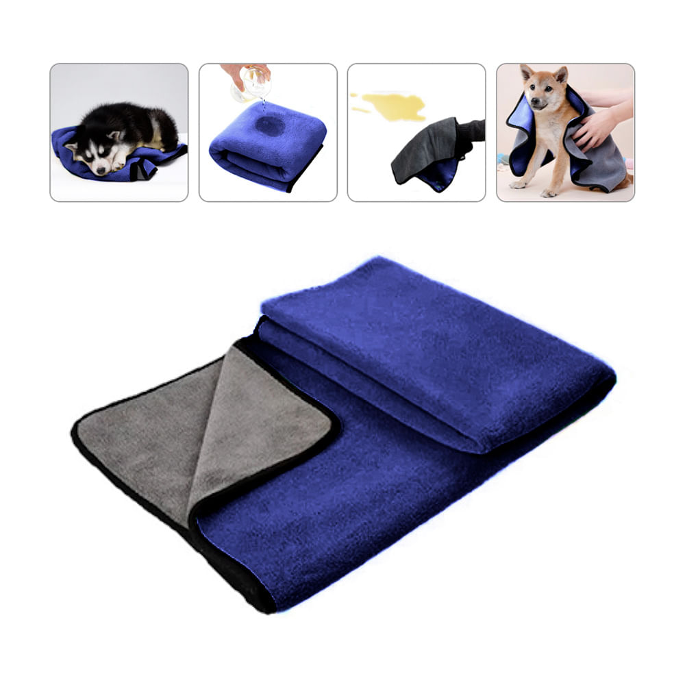 Manta toalla reversible absorbente azul - Promart