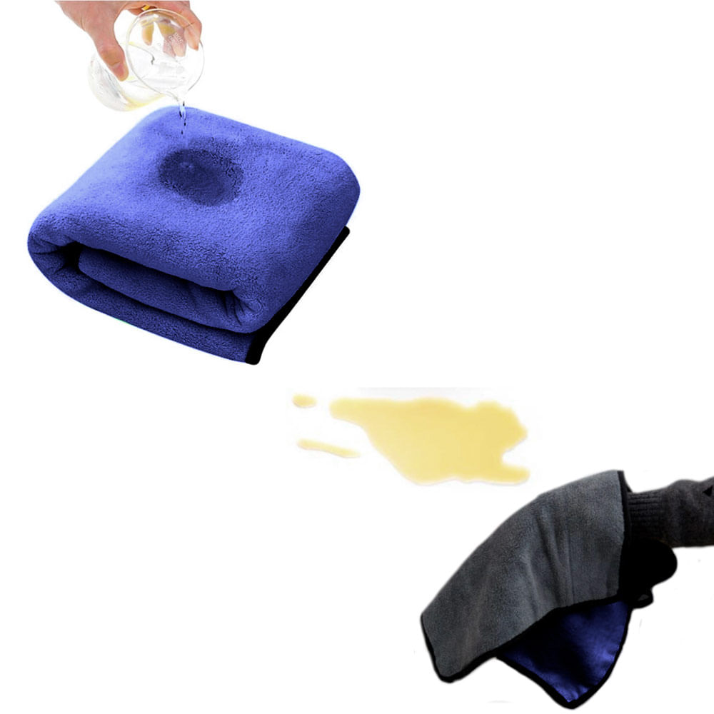 Manta toalla reversible absorbente azul - Promart