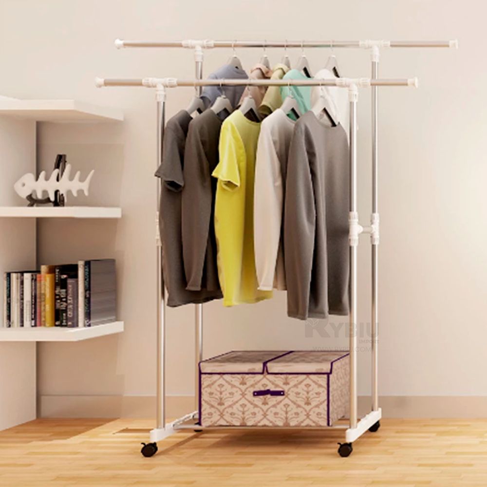 Estante 2 Niveles con Ruedas de Ropa - Promart