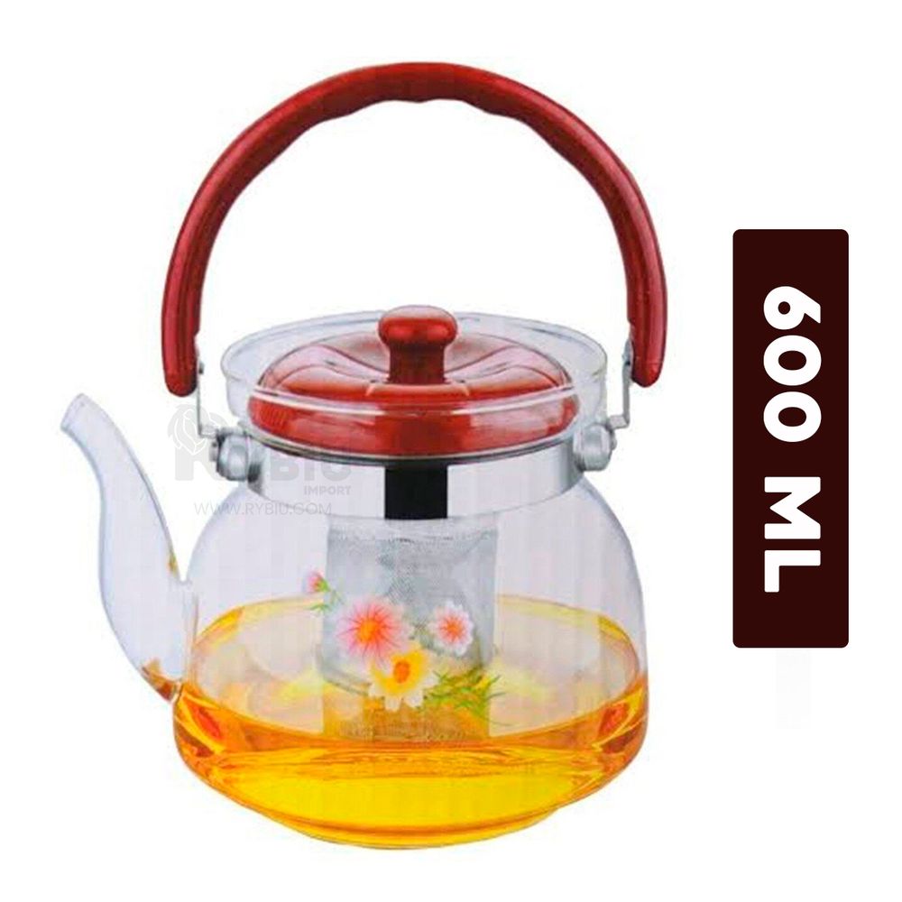 Tetera de Vidrio 600ml para Infusiones con Filtro - Promart