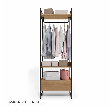 Ropero London 2 niveles 1 cajón Maple Metal - Promart