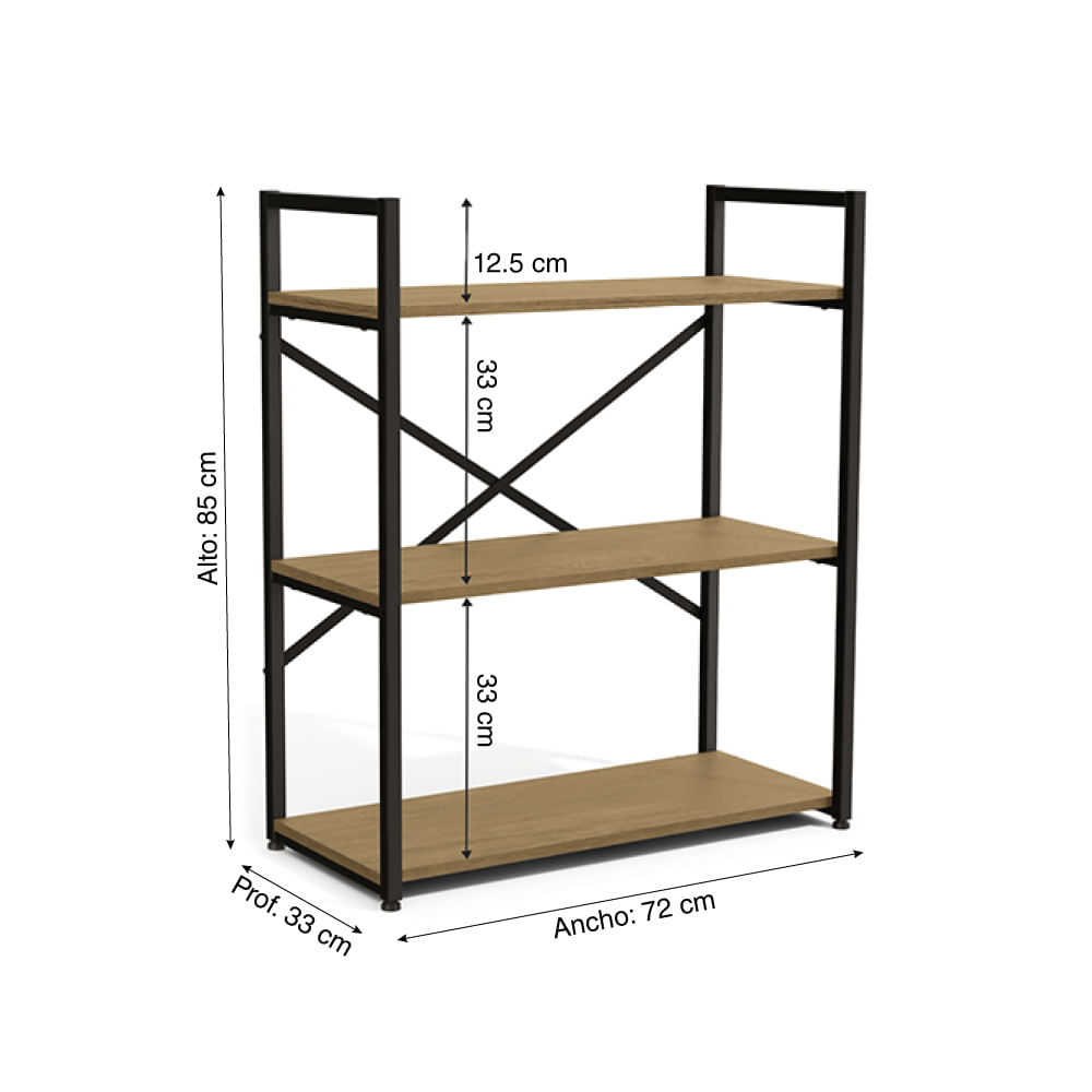 Estante London 85cm Maple Metal - Promart