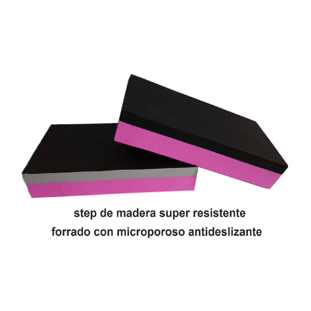Step de Madera Forrado con Neopreno Antideslizante mas Ligas de Saltar ...