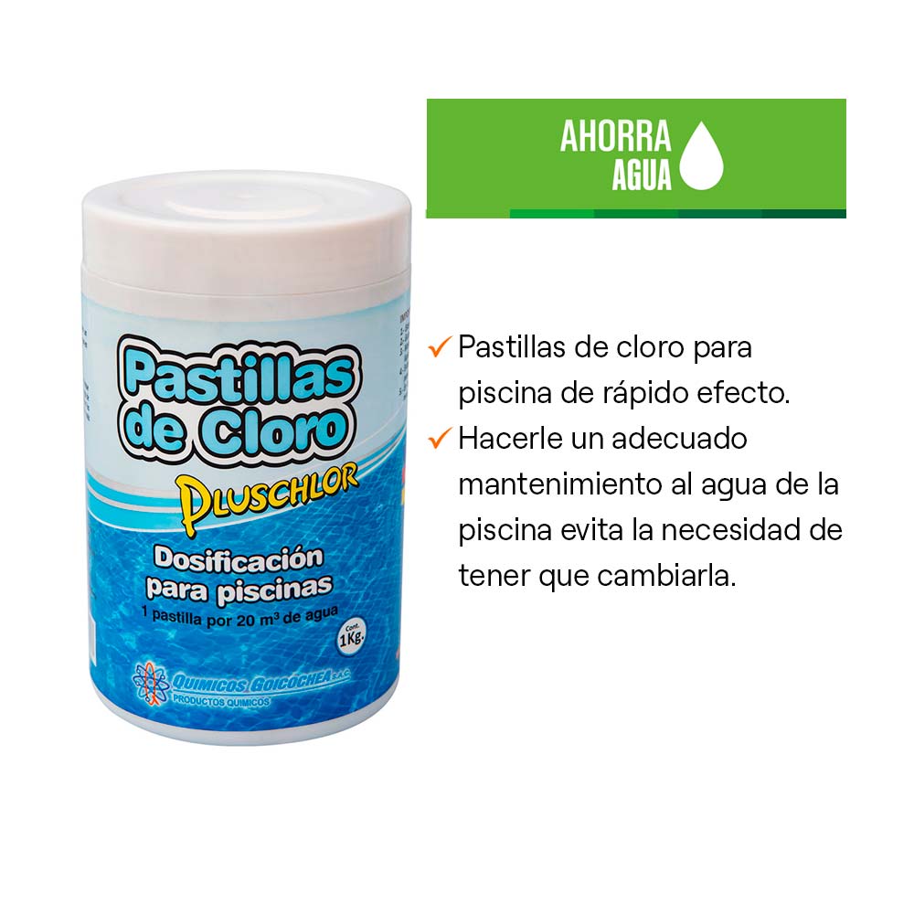 Cloro en pastillas para piscinas 1 kg - Promart