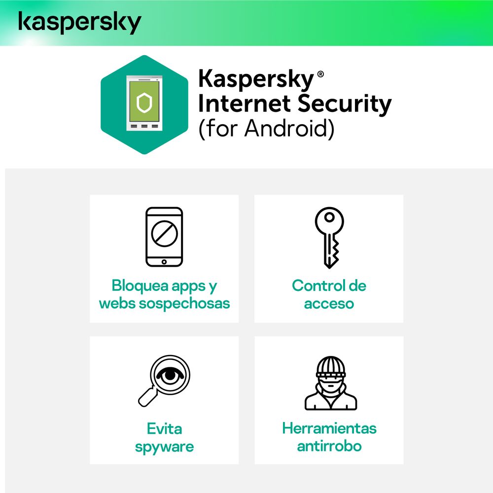 Antivirus Internet Security Android kaspersky 1 dispositivo 1 año - Promart