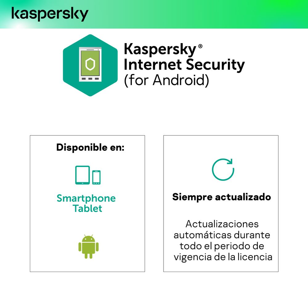 Antivirus Internet Security Android kaspersky 1 dispositivo 1 año - Promart