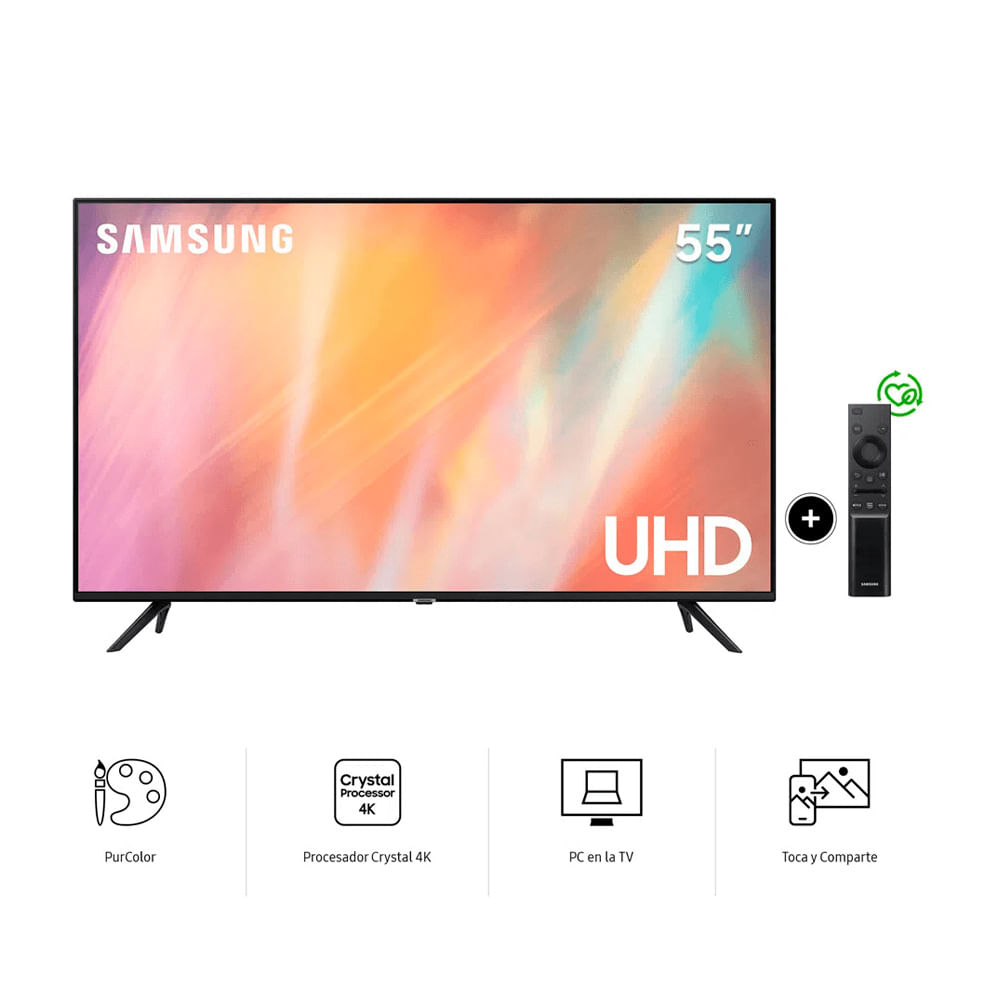 Televisor Samsung 55" AU7090 UHD 4K Smart TV 2021 UN55AU7090GXPE - Promart