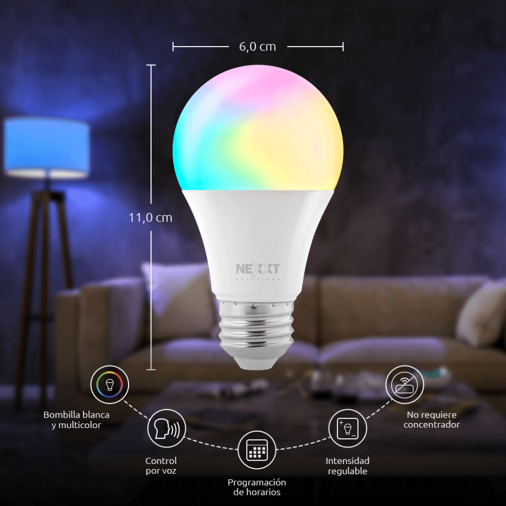 Foco LED inteligente Wi-Fi Multicolor - Nexxt (Pack de 03 unidades ...