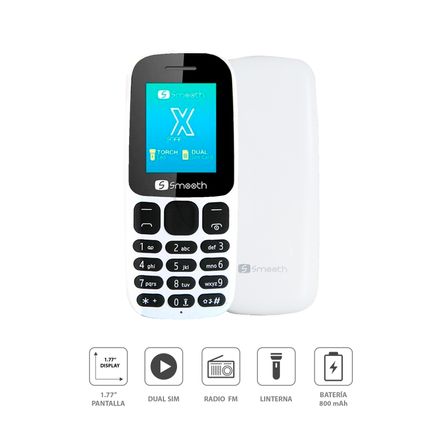 Teléfono Movil Smooth UNO 3G Dual SIM Bluetooth Negro - Promart
