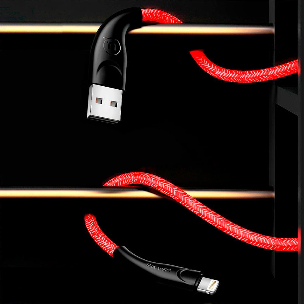 Cable Usams U41 Tejido USB a Lightning 2m Negro - Promart