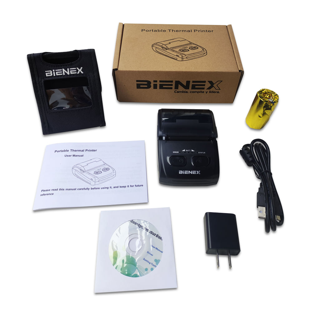 Impresora PORTATIL ticketera termica 57mm USB BLUETOOTH BIENEX - Promart