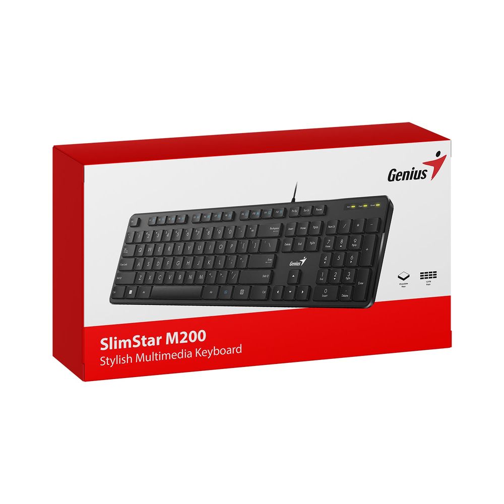 Teclado Genius Slimstar M200 Usb Multimedia Black | Promart.pe - Promart