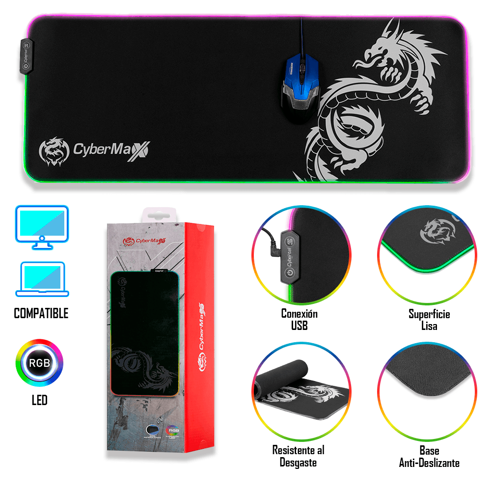 Pad Mouse Gamer Cybermax CBX FX108 RGB - Promart