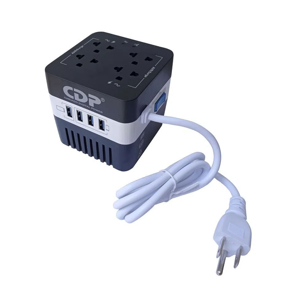 Estabilizador Regulador de Voltaje 4 Tomas Electricas + 4 USB CDP ...