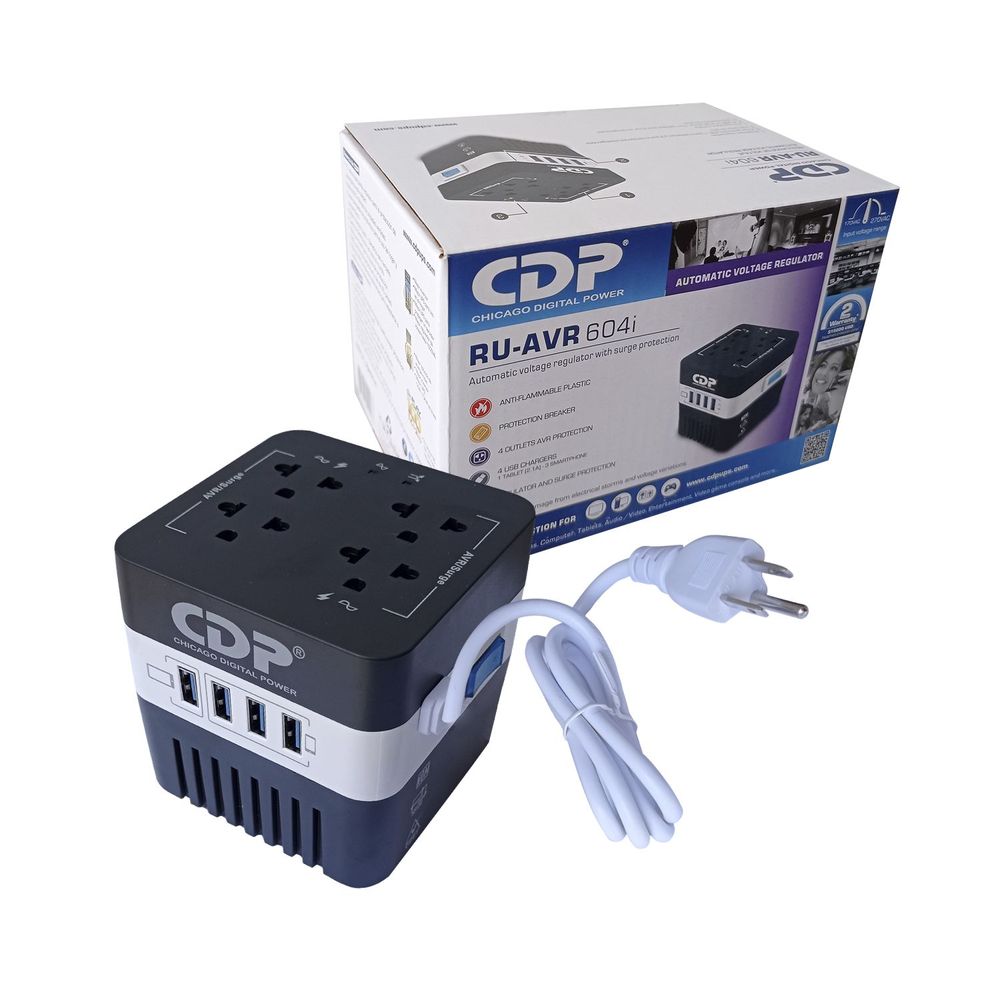 Estabilizador Regulador de Voltaje 4 Tomas Electricas + 4 USB CDP ...