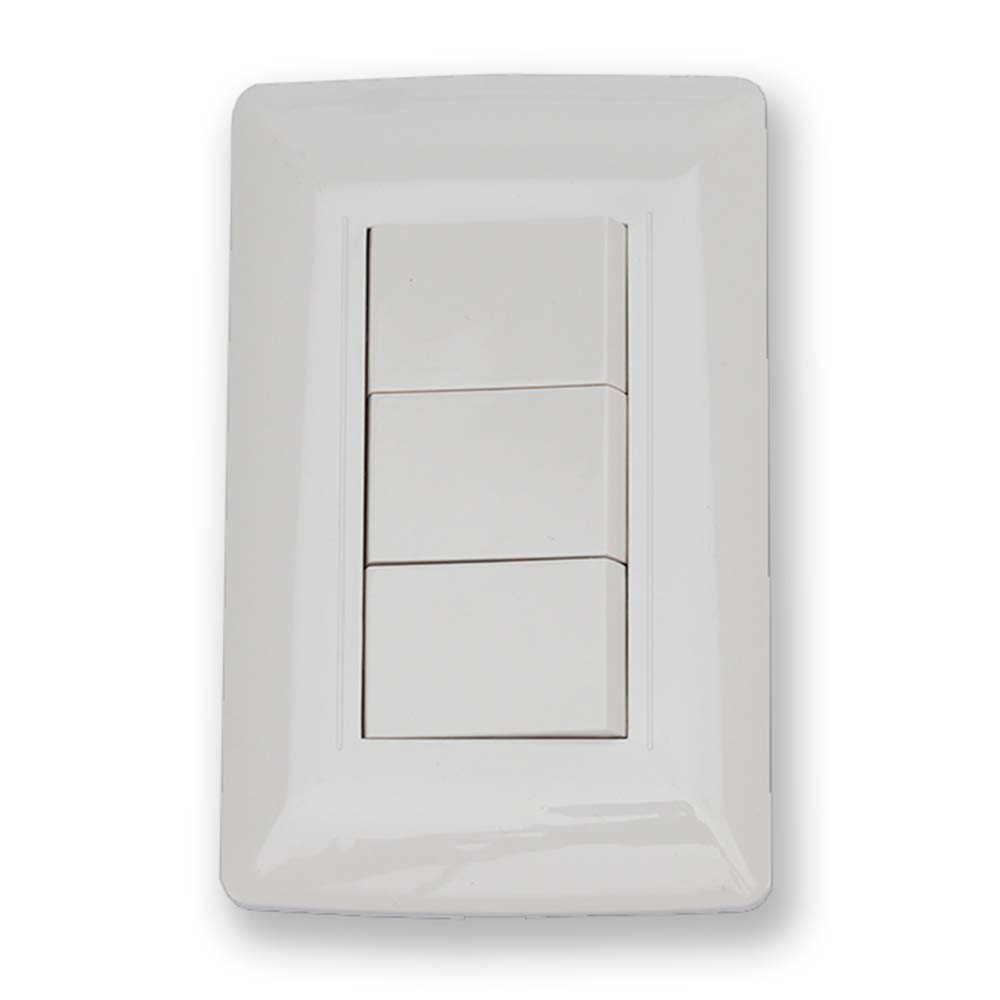 Interruptor Essential Triple Blanco Orange - Promart