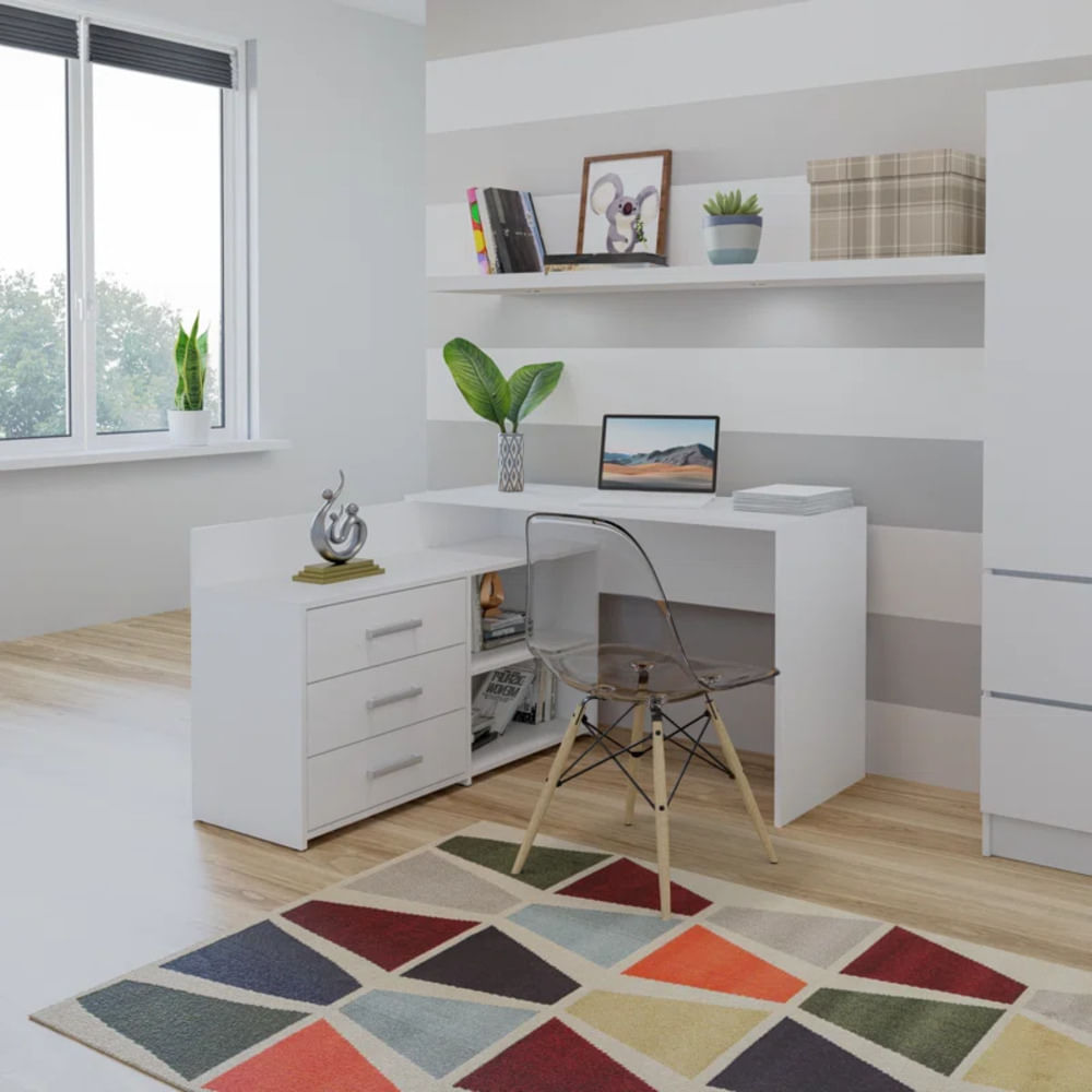 Escritorio Moderno en L Australia Blanco - Promart