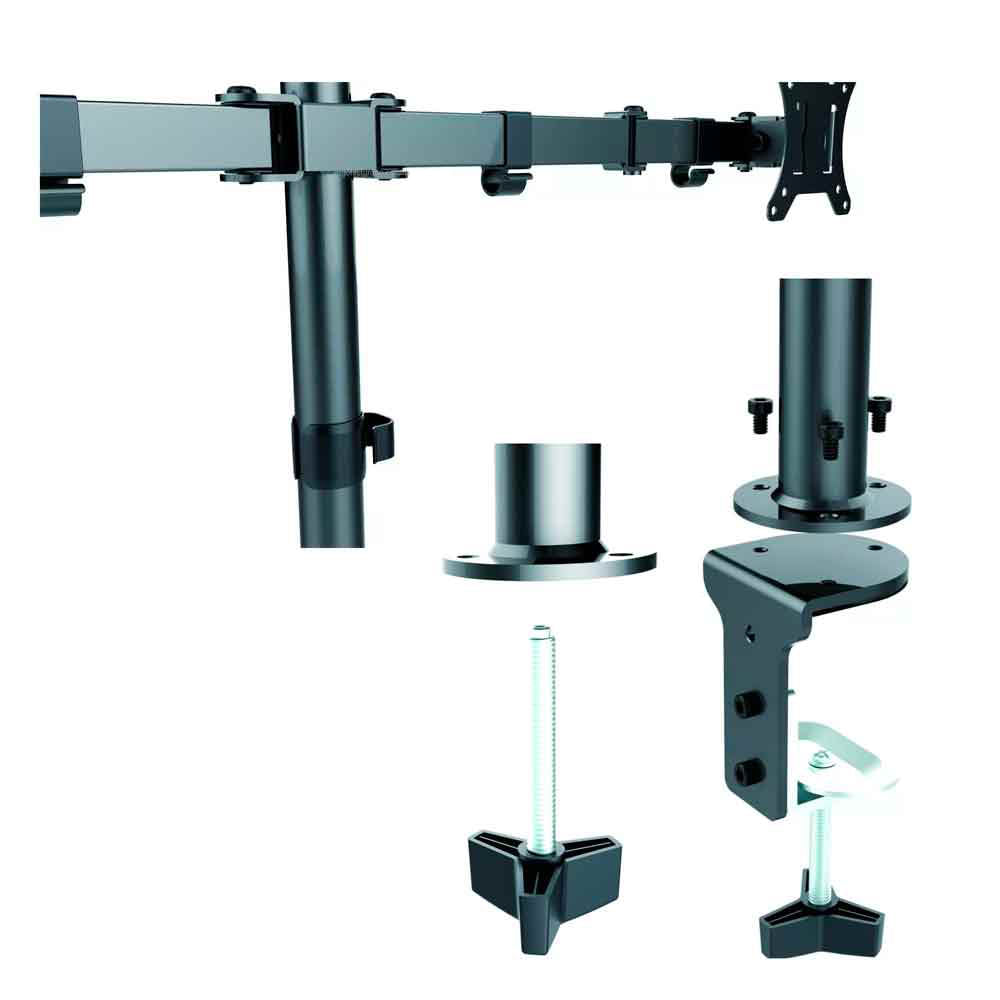 Rack para Monitor Doble Brazo Vesa hasta 32 pulg. Regulable 100x100 ...