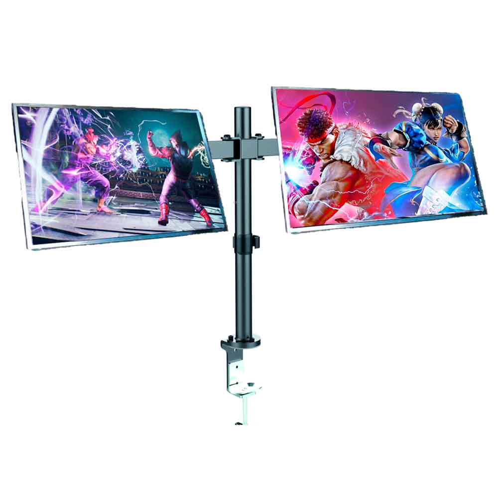 Rack para Monitor Doble Brazo Vesa hasta 32 pulg. Regulable 100x100 ...