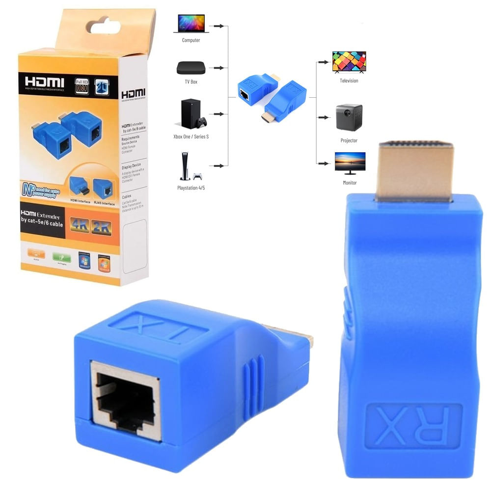 Extender Extensor Hdmi Rj45 Utp 4k 30 Metros Hd | Promart.pe - Promart