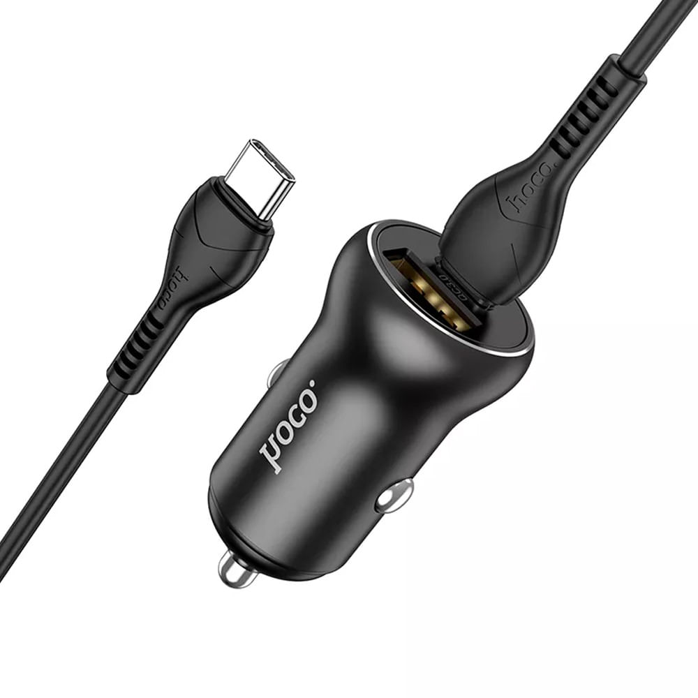 Cargador para Auto Hoco NZ5 Tipo C USB 30w QC3.0 5A con Cable TIPO C - Promart