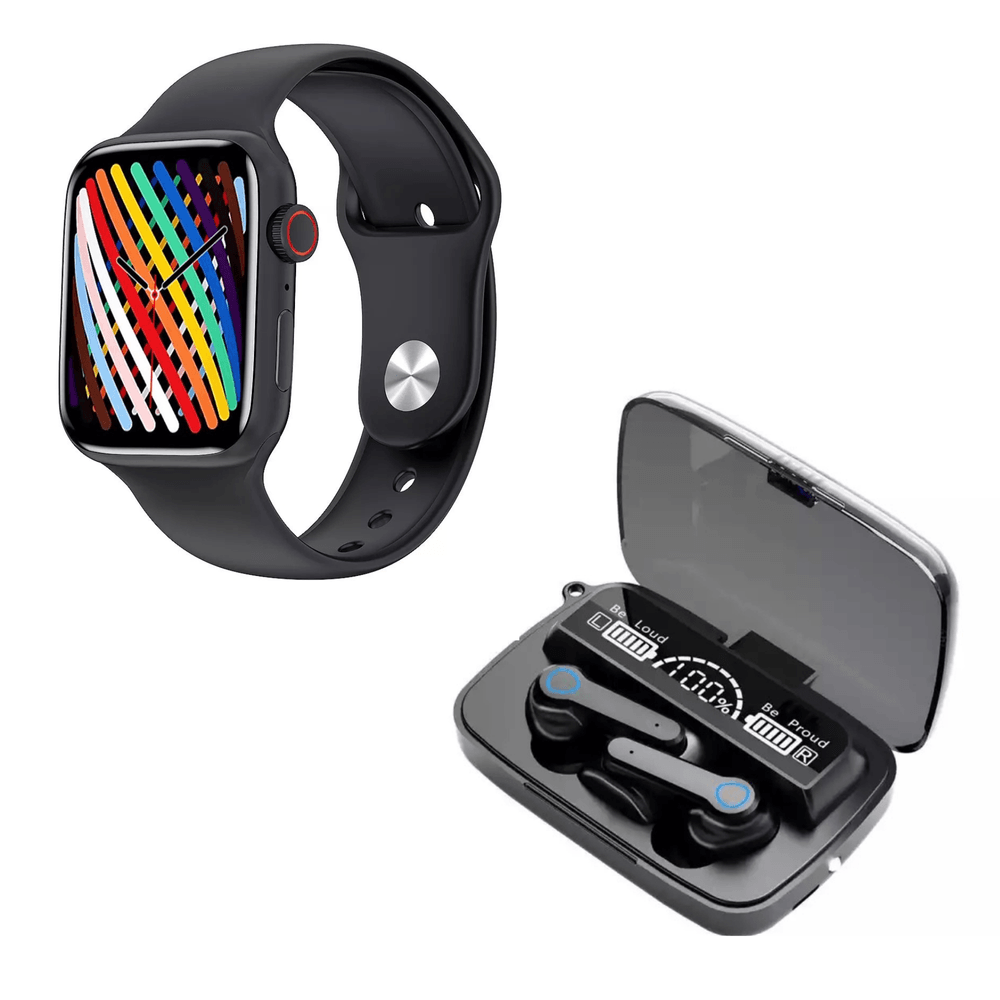 Pack Smartwatch HW37 Plus Negro y Audífonos M19 con Power Bank ...