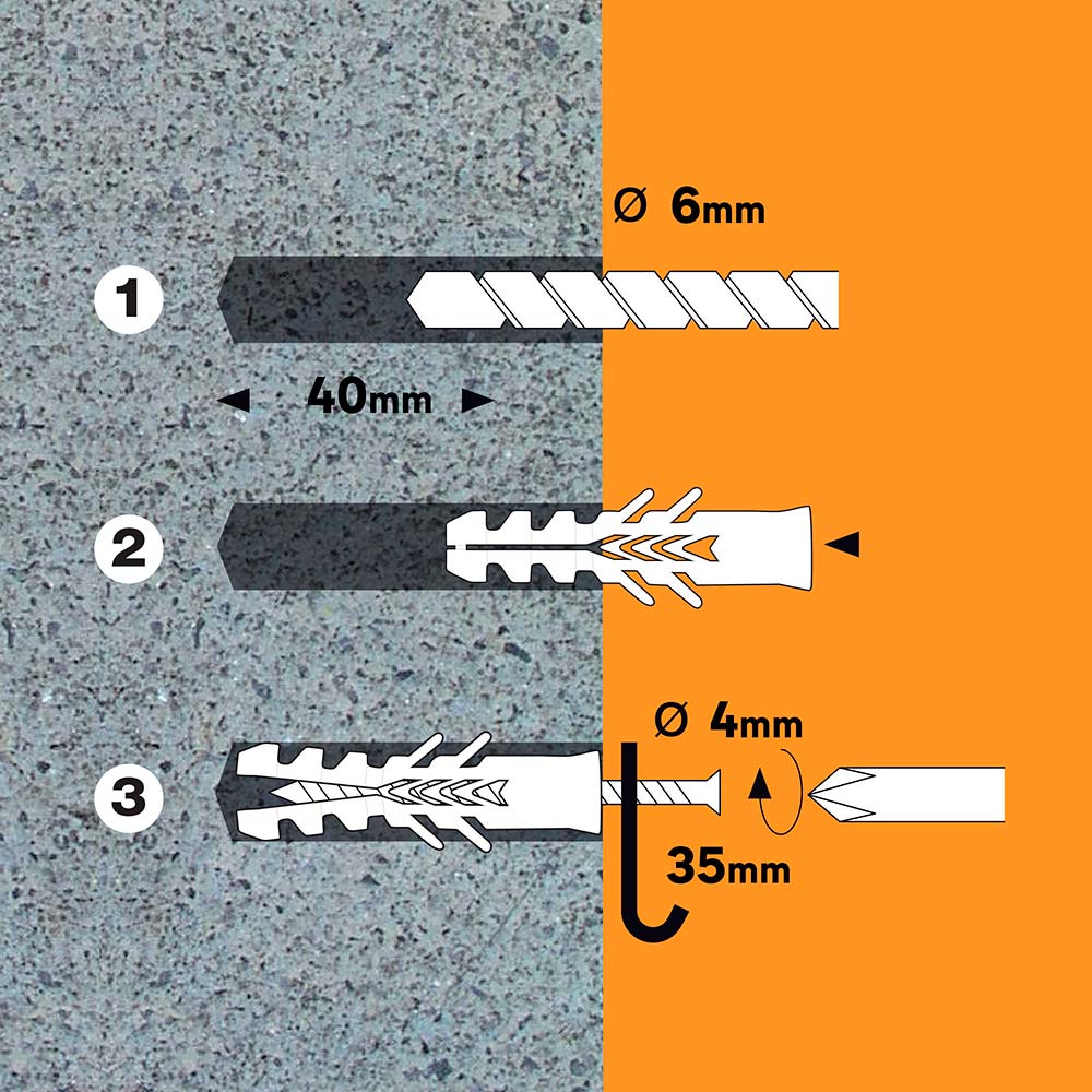 Tarugo 6x30mm x 100 unidades Standers - Promart