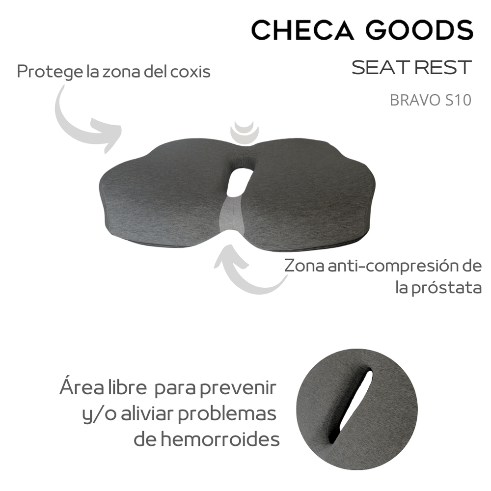Cojín Delux Ergonomico Ortopedico Checa Goods Bravo S10 Gris Oscuro ...