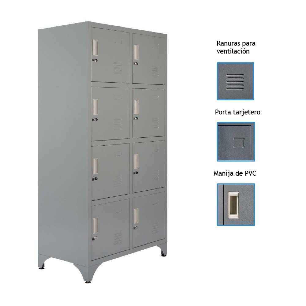 Locker metálico Mk2-04 -8 puerta portacandado - Promart