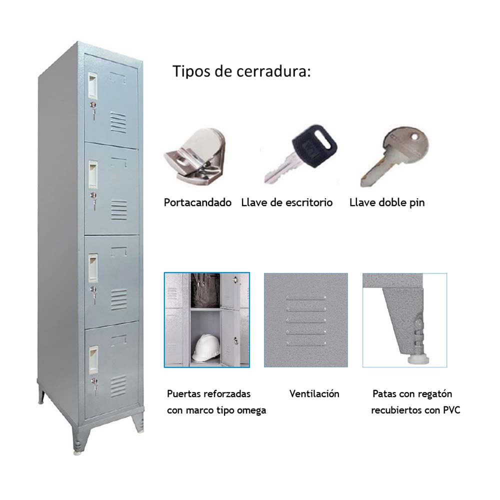 Locker metálico M1-04 llave escritorio - Promart