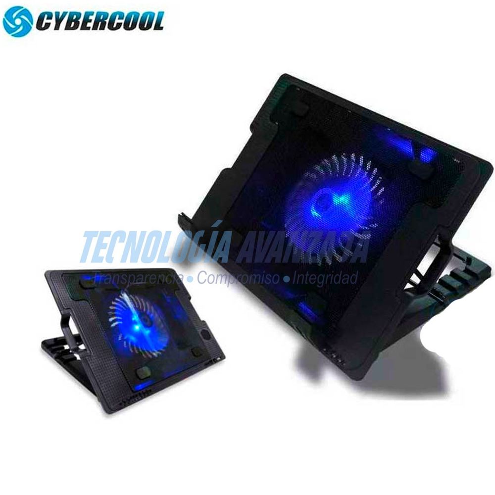 Cooler Para Laptop 1 Ventilador Led Y 5 Niveles Cybercool 9 a 17 ...