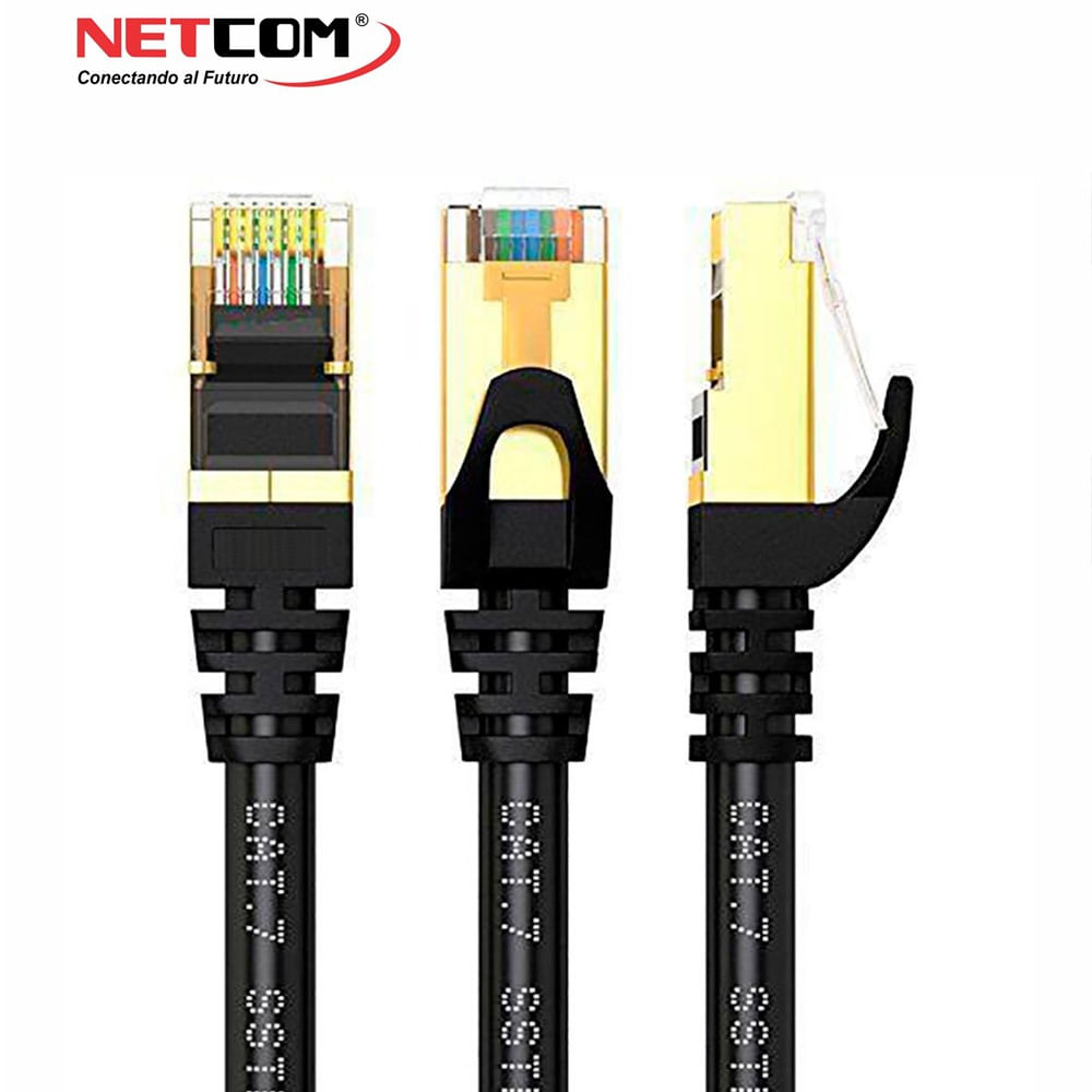 Cable de Red Cat 7 Netcom Rj45 10 Gbps 15 Metros Patch Cord Cat 7 | Promart.pe - Promart