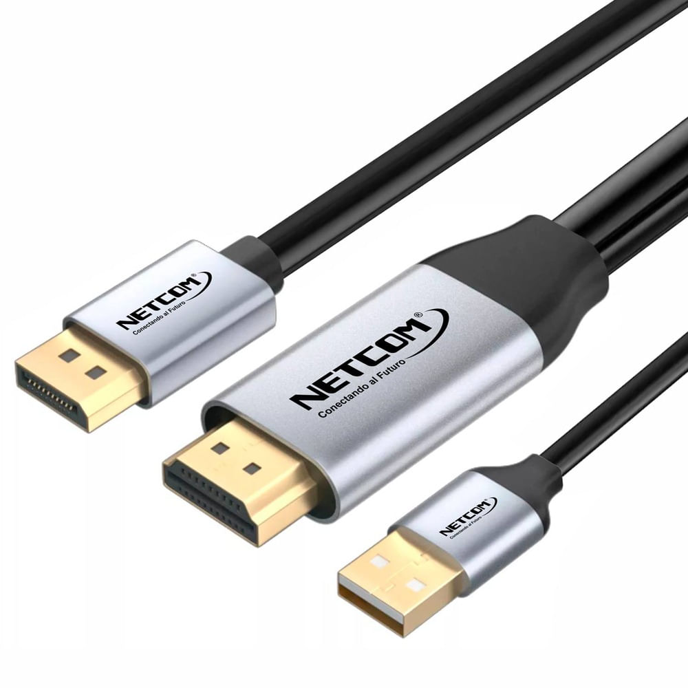 Cable Adapatador Premium HDMI a Displayport 4k 60Hz HDMI a DP NETCOM ...