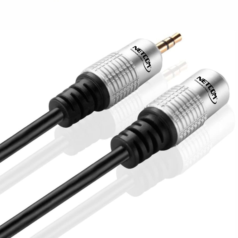Cable Extension Plug 3.5mm Macho a Plug 3.5mm Hembra 1.8 Metros Netcom ...