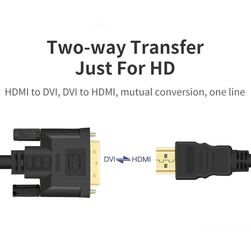Cable Dvi 24+1 a Hdmi PVC 3 Metros TRAUTECH 24+1 Pines BIDIRECCIONAL | Promart.pe - Promart