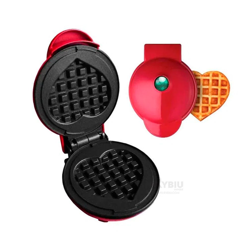 Mini Waff Maker para Desayunos Rojo Corazon - Promart