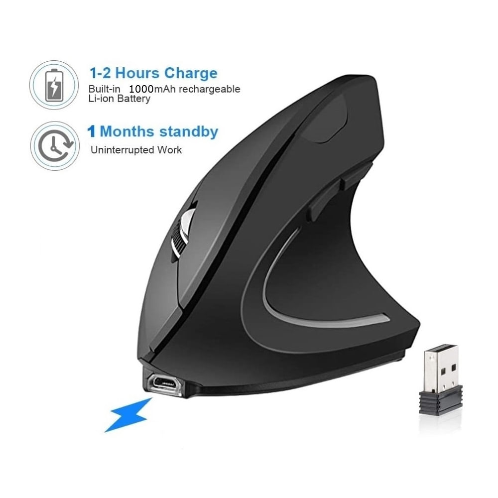 Mouse Vertical Recargable Ergonómico USB Inalámbri | Compara precios ...