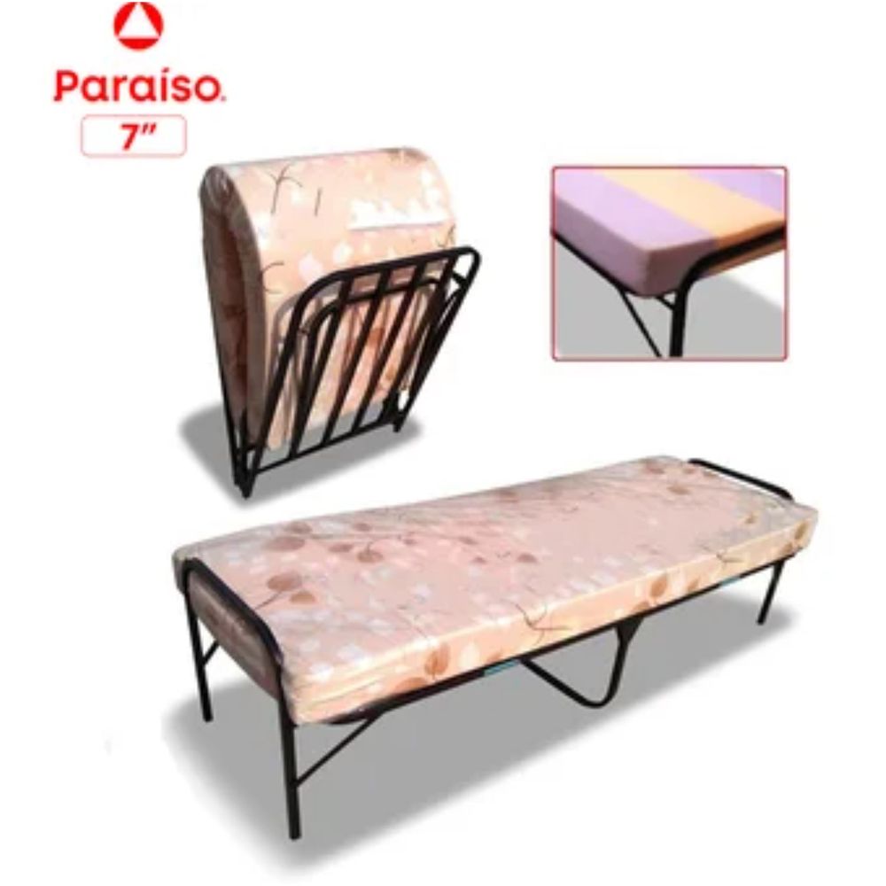 Cama Plegable 1 Plaza Y Media + Colchón 7Pulg - Paraiso - Promart