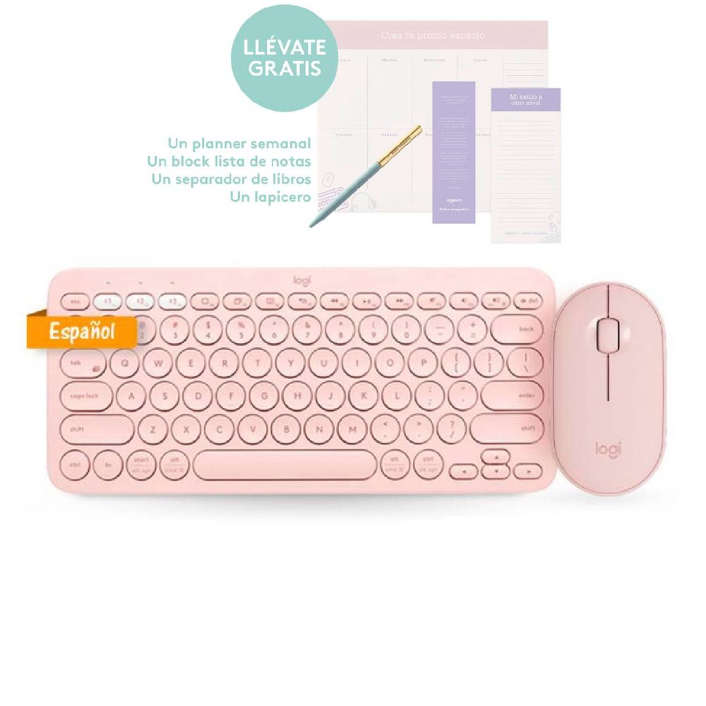 Combo Teclado K380 y Mouse M350 Logitech Bluetooth silencioso Rosado ...